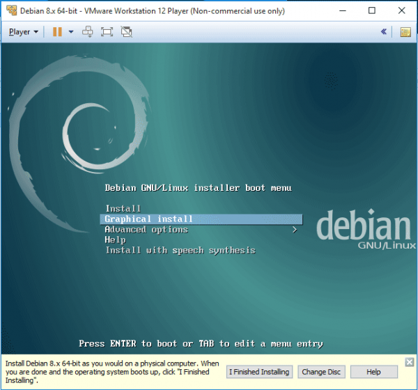Install Debian Virtual Machine in VM Workstation Player