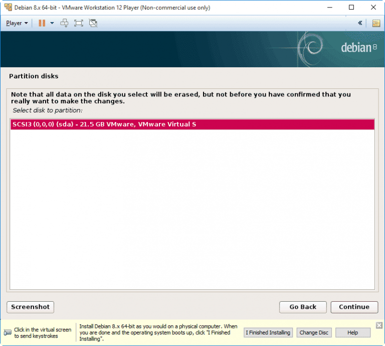 Install Debian Virtual Machine in VM Workstation Player