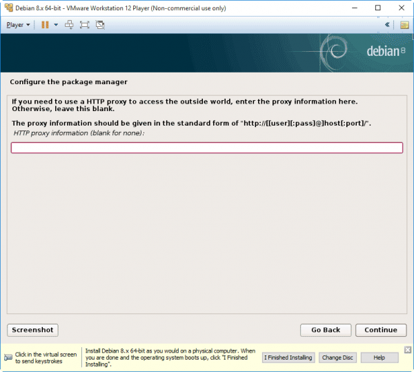Install Debian Virtual Machine in VM Workstation Player